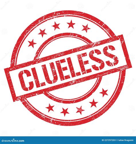 Clueless Text Written On Red Vintage Stamp Stock Illustration