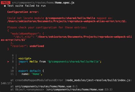 Vuejs Vue Jest Aliases Configuration Stack Overflow