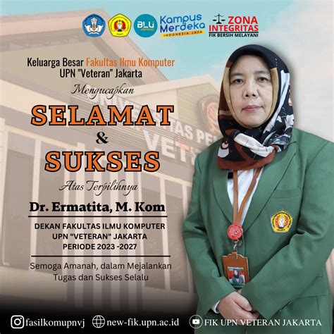 Ucapan Selamat Dari Keluarga Besar Fik Atas Terpilihnya Dekan Fakultas Ilmu Komputer Upn