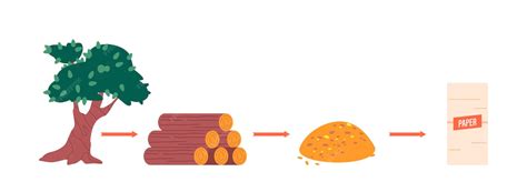 Premium Vector Paper Production Scheme Isolated On White Background