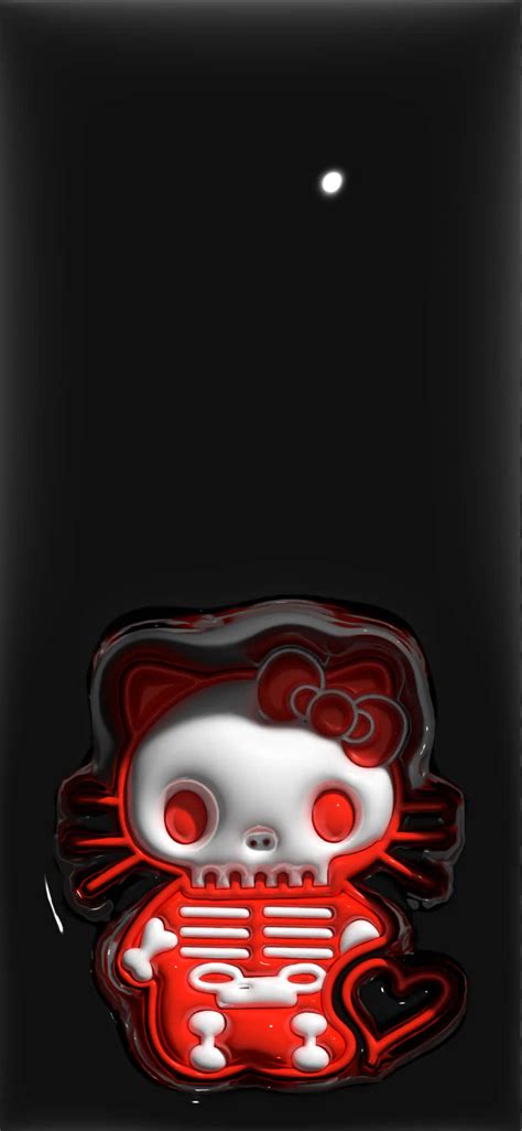 Download Hello Kitty Skull Neon Art Wallpaper