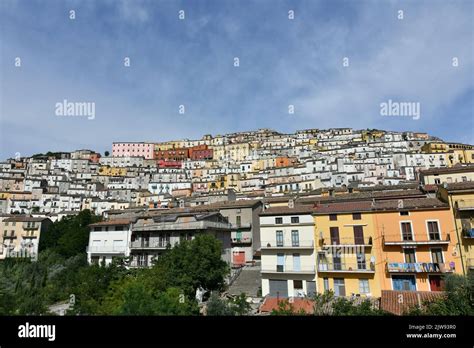 Panoramic View Of Calitri A Picturesque Village In The Province Of