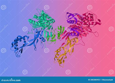 Penicillin Binding Protein 1a Acyl Enzyme Complex Rendering With
