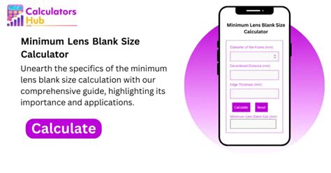 Minimum Lens Blank Size Calculator Online