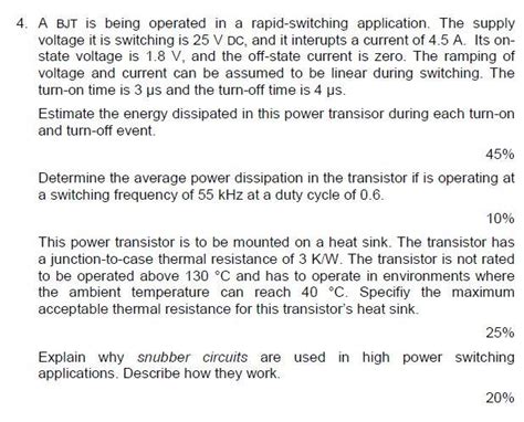 Solved A Bjt Is Being Operated In A Rapid Switching