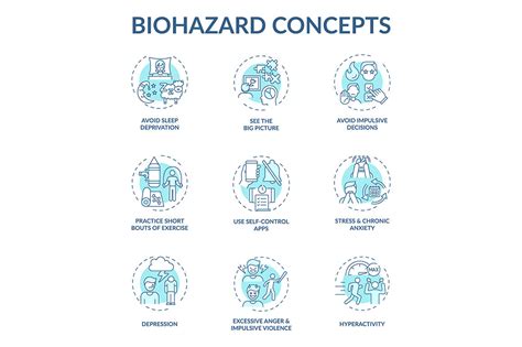 Self Control Blue Concept Icons Set Graphic By Img Visuals Icons