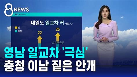 날씨 영남 일교차 극심충청 이남 짙은 안개 Sbs 8뉴스 Youtube