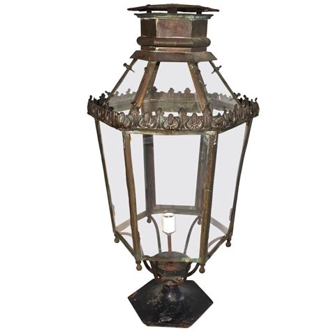 Large Outdoor 1920 Brass Post Lantern For Sale At 1stdibs