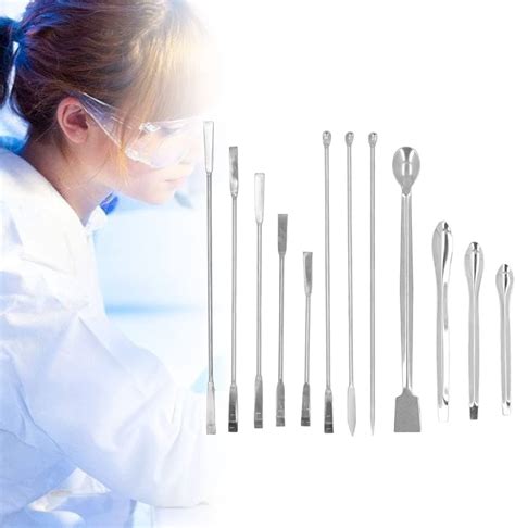Capsule Machine 12pcs Lab Spatula Scoopula Stainless Chemistry Sampling