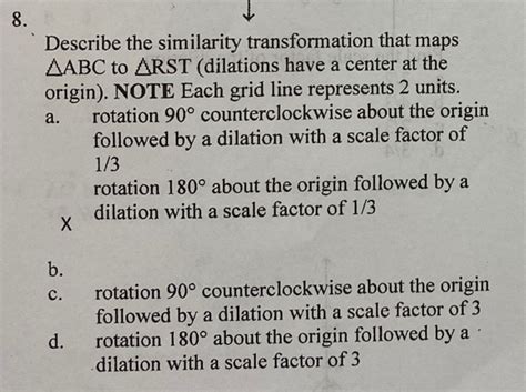 8 Describe The Similarity Transformation That Maps Abc To Rst