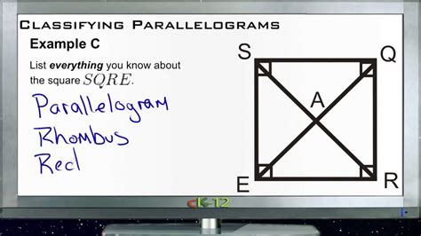 Classifying Parallelograms Examples Basic Geometry Concepts Youtube Classifying Parallelograms Examples Basic Geometry Concepts Youtube
