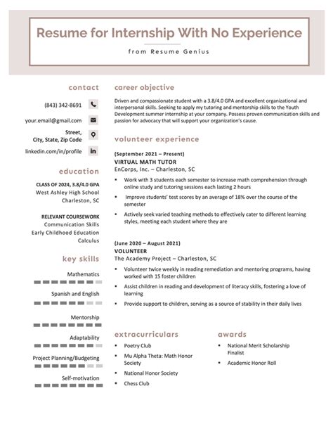 How To Make A Resume With No Experience With Examples