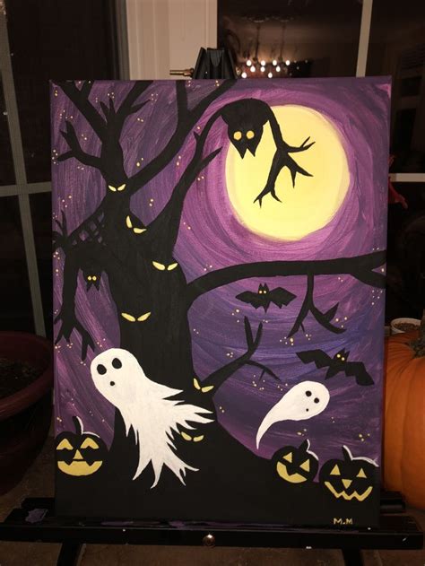 Halloween Art Paintings Halloween Canvas Art Halloween Painting