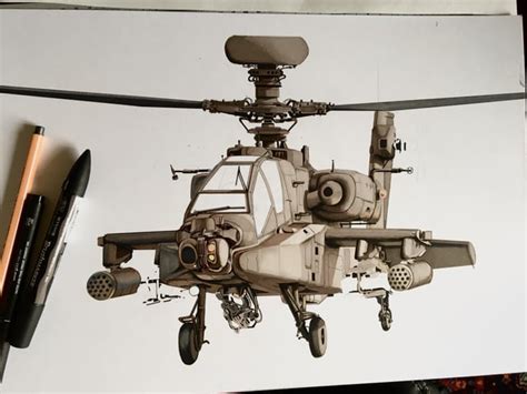 Apache Helicopter Drawing Boeing Ah 64e Apache Guardian Attack