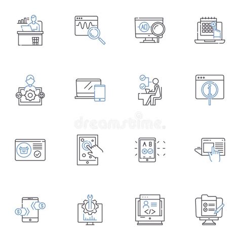 Interrelation Line Icons Collection Connection Influence Association