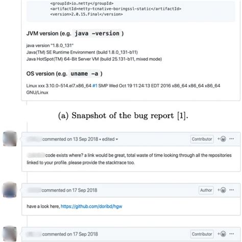 An Snapshot Of A Bug Report Github 2019a Which Is Missing A Crash Download Scientific Diagram