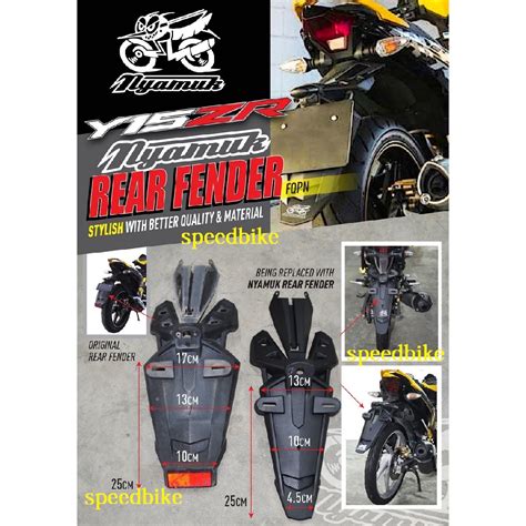 Y15 Y15zr Rear Fender Nyamuk Fit For Modifty Small Tyer Shopee