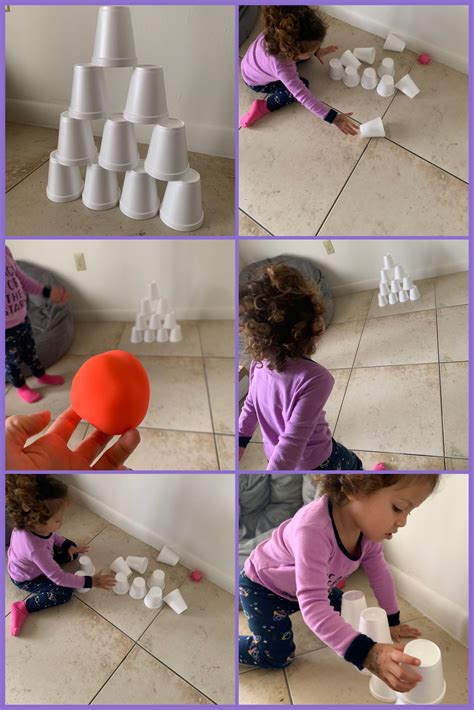 Jugando Niños Torre De Vasos Dibujo Juegos De Apilar Y Encajar Vasos Peque Planeta Valente