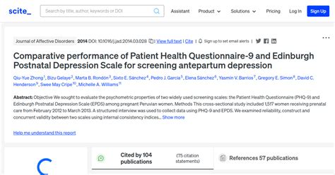 comparative performance of patient health questionnaire 9 and edinburgh