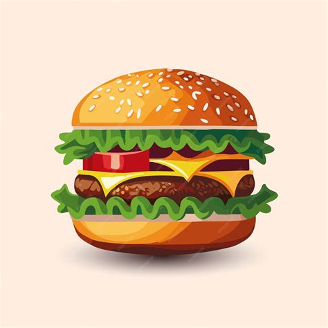 Premium Vector Hot Spicy Big Juicy Burger Vector Illustration
