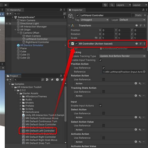 XR Interaction Toolkitを使いVRデバイスで見る移動ビームで指せるようにする くのへスタジオ