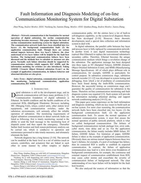 PDF Fault Information And Diagnosis Modeling Of On Line Communication Monitoring System For