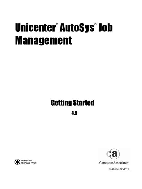 Autosys Job Management Getting Started Pdf Server Computing Command Line Interface