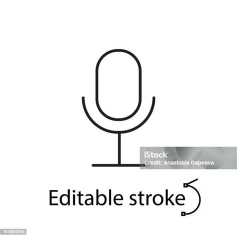 마이크 개요 아이콘입니다 라디오 팟캐스트 표지판 재능 쇼 스튜디오 로고를 녹음하십시오 뮤지컬 스토어 레이블 벡터 일러스트 레이