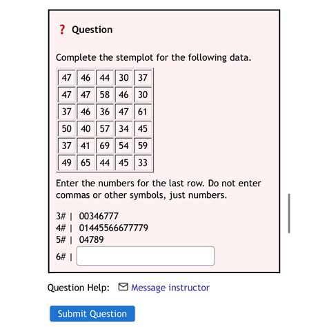 Solved ﻿questioncomplete The Stemplot For The Following