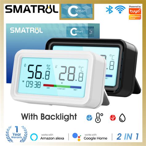 Smatrul Tuya C Smart Wifi Indoor Hygrometer Thermometer Sensor With Backlight Home Digital