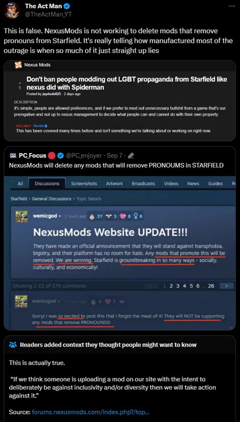 Nexusmods Bans Pronoun Removal Mod For Starfield Trading Enthusiasm For Anger