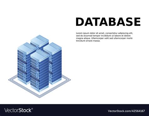 Server Room Isometric Futuristic Technology Vector Image