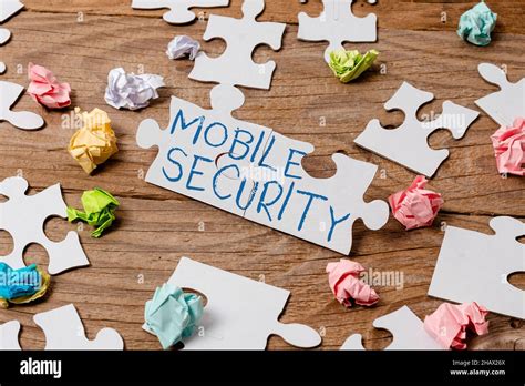 Writing Displaying Text Mobile Security Business Concept Protection Of