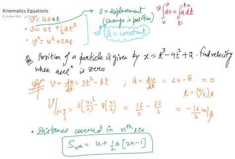 SOLUTION Kinematics Equations Studypool
