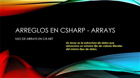 Arreglos En Csharp Arrays C Net Youtube