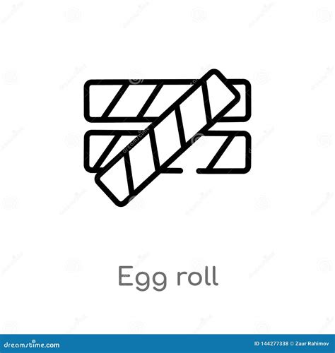 Outline Egg Roll Vector Icon Isolated Black Simple Line Element Illustration From Culture