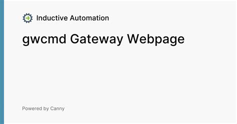 Gwcmd Gateway Webpage Voters Inductive Automation