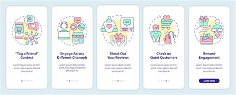 Premium Vector Customer Engagement Strategies Onboarding Mobile App Screen