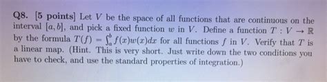 Solved Q8 5 Points Let V Be The Space Of All Functions