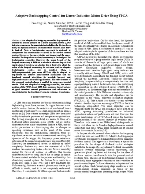 Adaptive Backstepping Control For Linear Induction Motor Drive Using