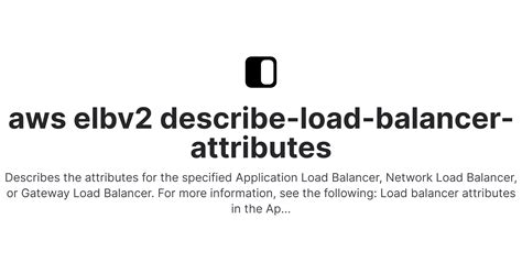 Aws Elbv2 Describe Load Balancer Attributes Fig