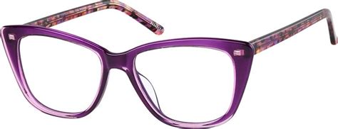 Zenni Rectangle Prescription Glasses Universal Bridge Fit Purple Tr