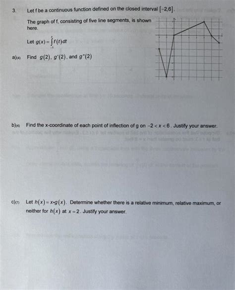 Solved 3 Let F Be A Continuous Function Defined On The