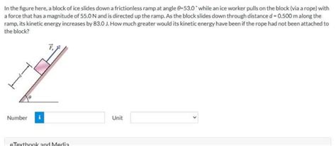 Solved In The Figure Here A Block Of Ice Slides Down A Chegg Com