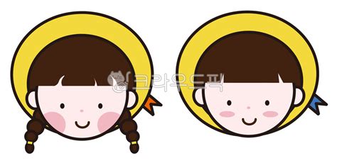 어린이 유치원 어린이집 얼굴 여자어린이 사진 이미지 일러스트 캘리그라피 Yh88작가