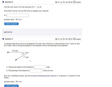 [solved] Find The Unit Vector Vec{u} In The Direct