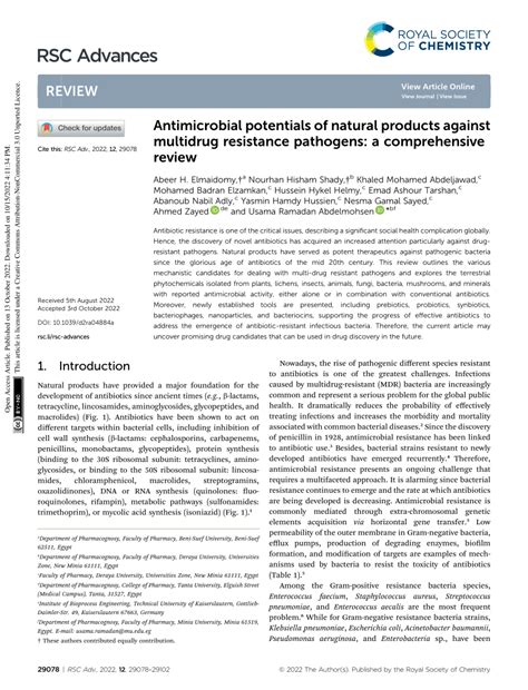 Pdf Antimicrobial Potentials Of Natural Products Against Multidrug