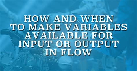 How And When To Make Variables Available For Input Or Output In Flow Salesforce Time