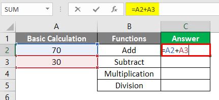 Excel Calculations Uses Of Calculations Basic Functions In Excel
