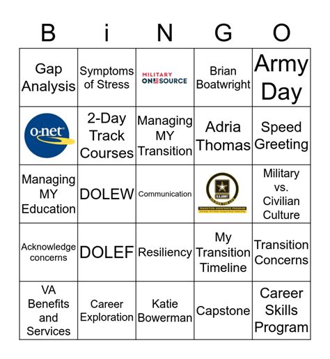 Sfl Tap My Transition Bingo Card